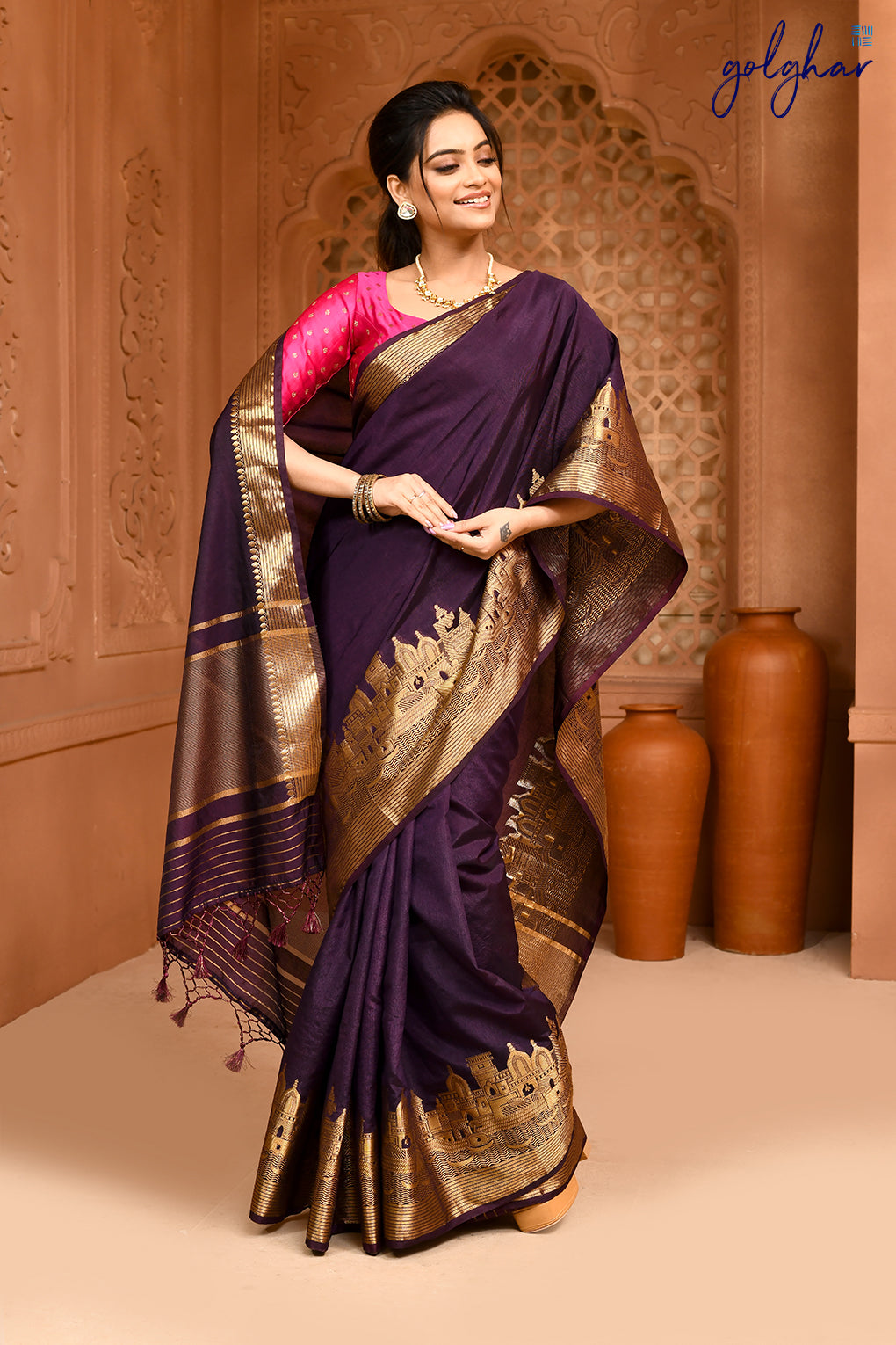 Rani Ghat | Raw Silk Banarasi Sari with Weaving and Jacquard